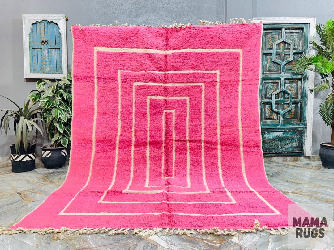 Soft Moroccan Pink Rug Beni Ourain Rug Handmade Rug Morrocan Pink Rug ...
