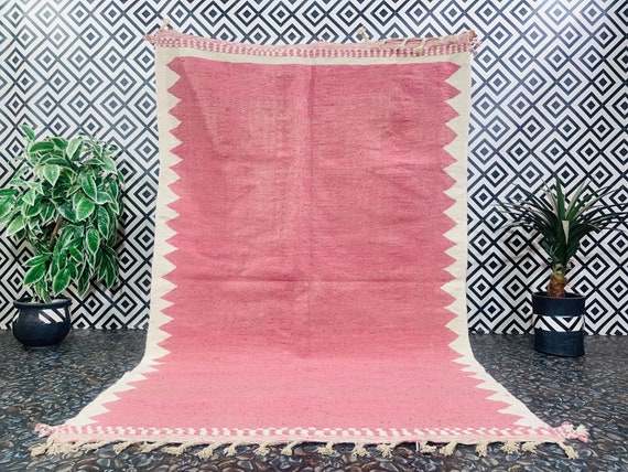Custom Moroccan Kilim Rug Pink Kilim Rug Handmade Rug Pink - Etsy