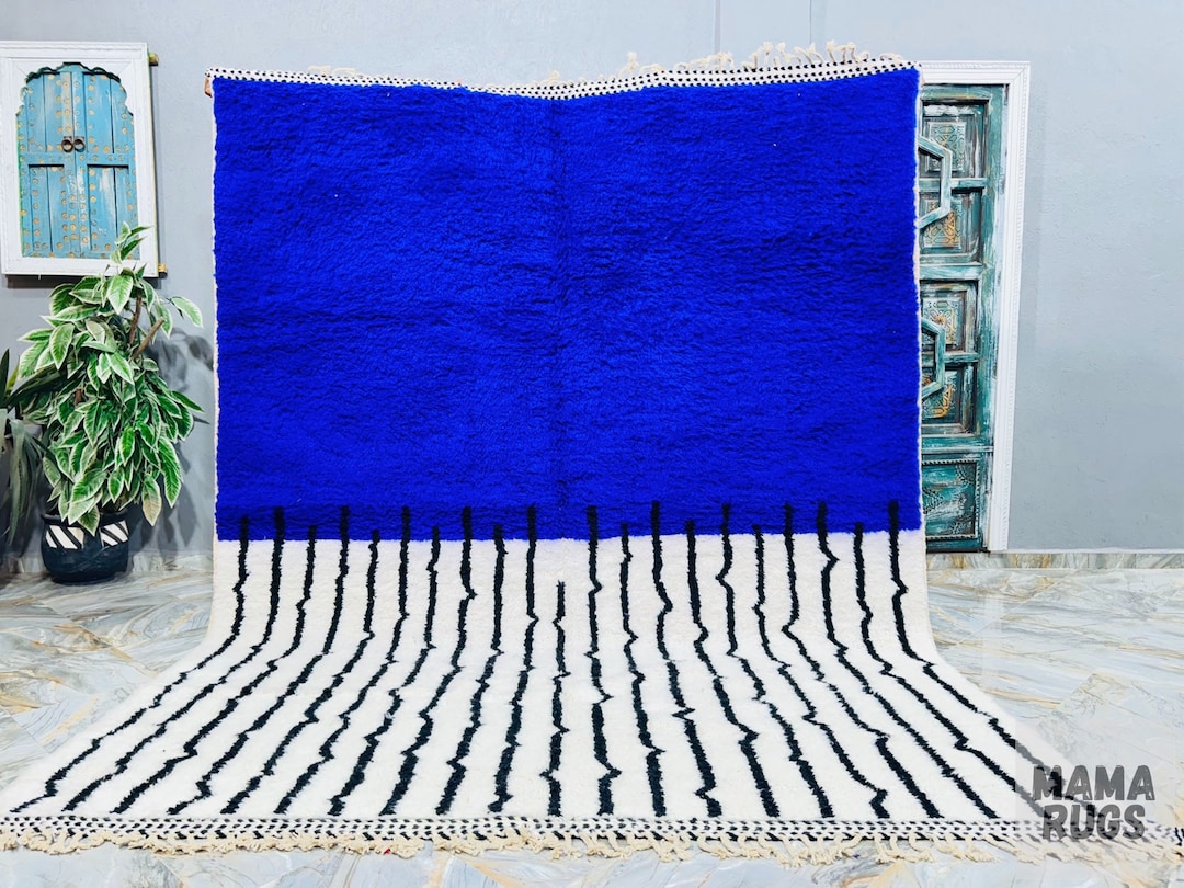 Moroccan Rug Blue - Berber Rug - Custom Moroccan Rug - Beni Ourain Rug ...