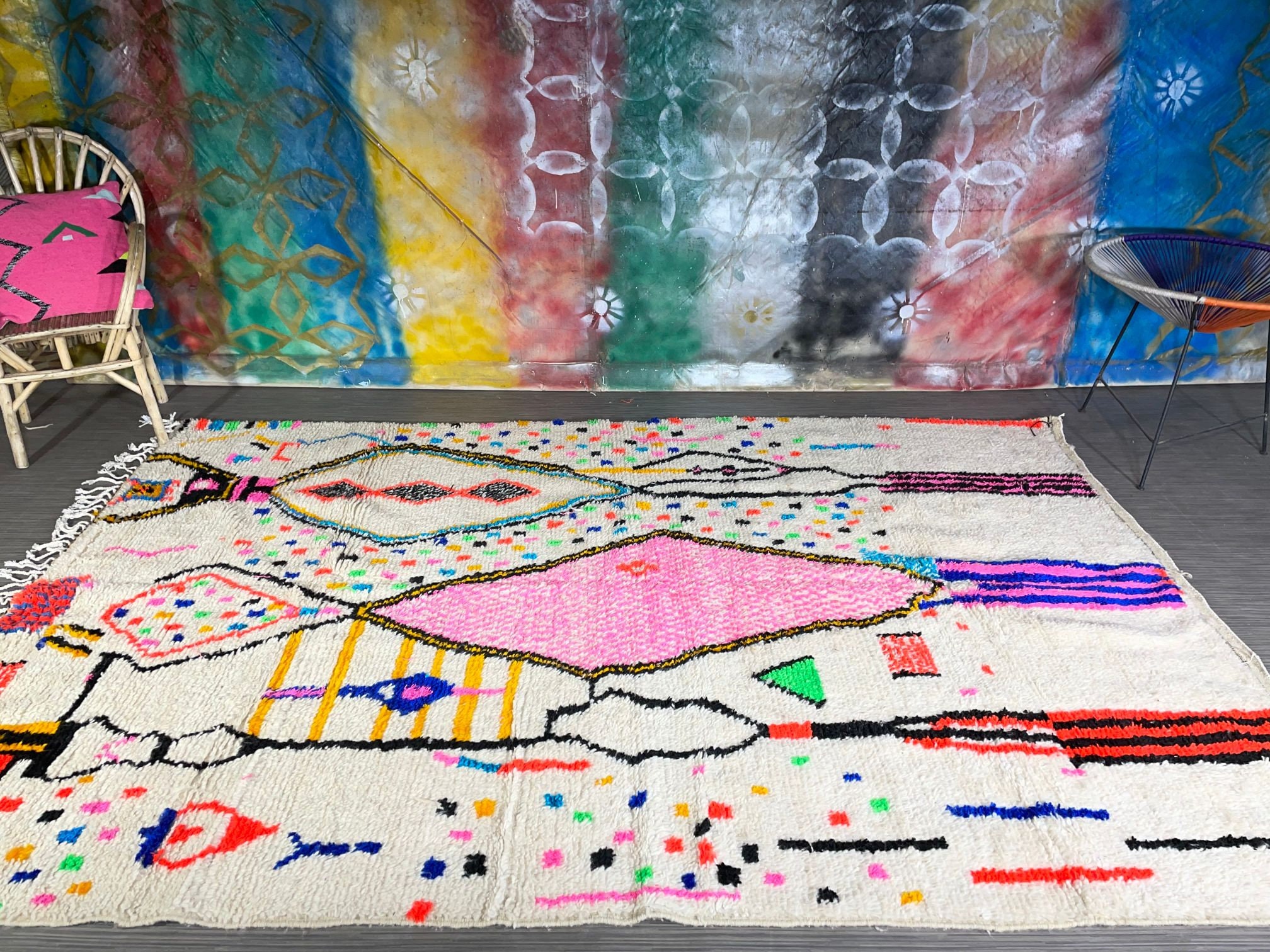 Pink Moroccan Rug Wool Moroccan Rug Berber Rug Pink Wool | Etsy