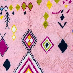 Pink Moroccan Rug, Wool Moroccan Rug, Berber Rug, Pink Wool Rug, Made ...