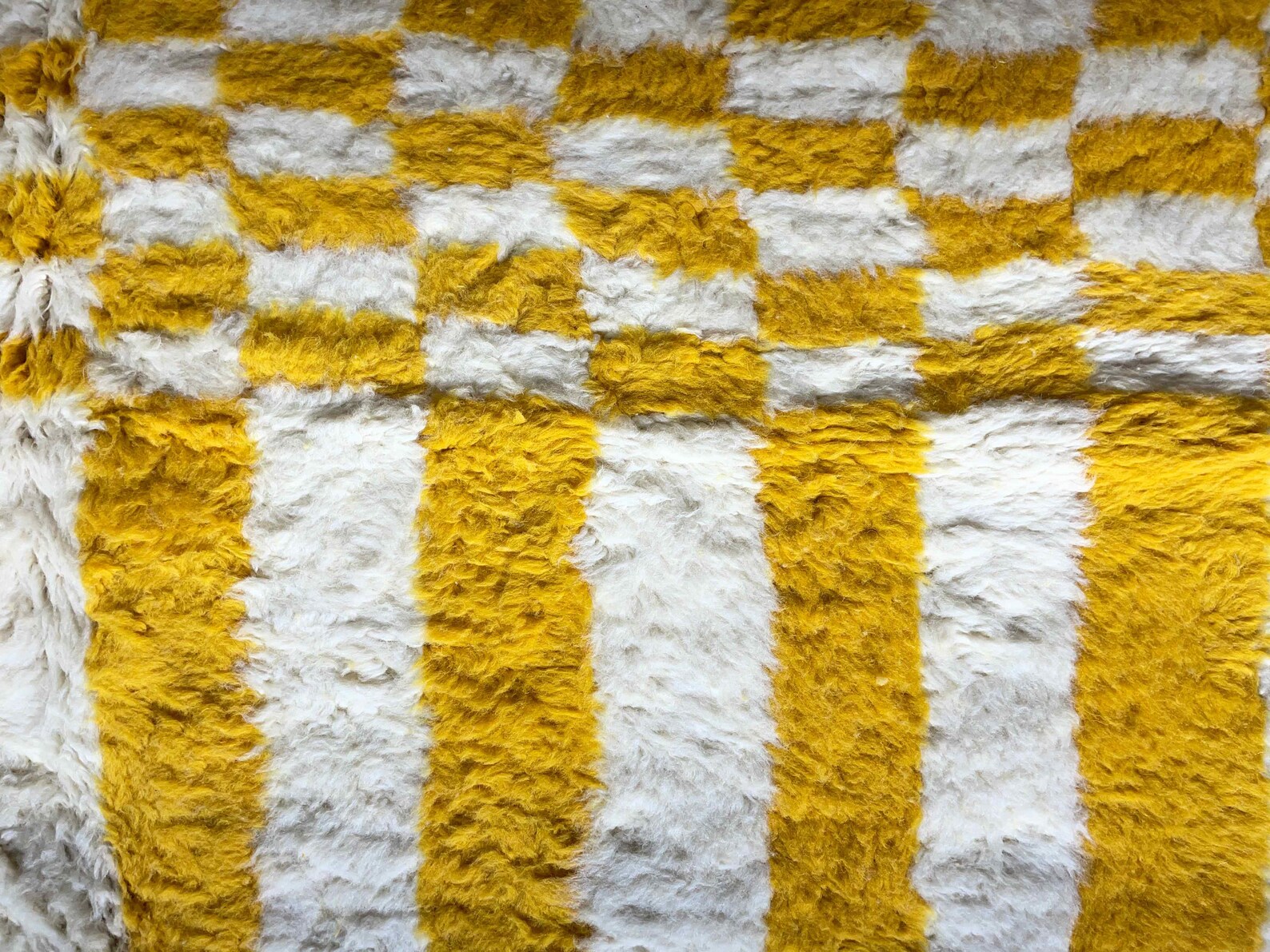 Yellow Checkered Moroccan Rug Beni Ourain Berber Moroccan | Etsy