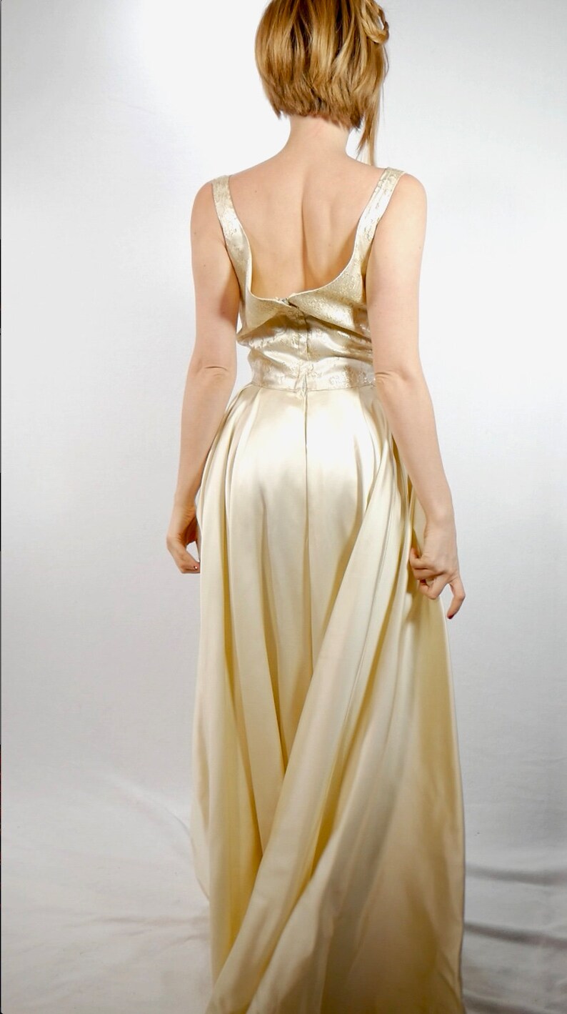 Mike Benet Formals Ivory Evening Gown Old Hollywood Glamour Circa 1960s ...
