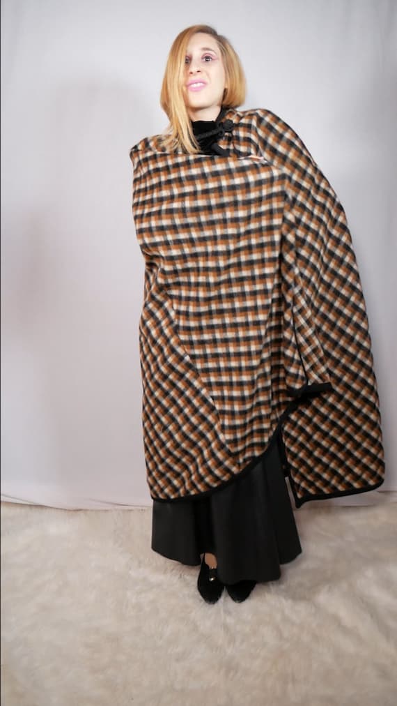 Plaid Cape Circa 1970s - Gem