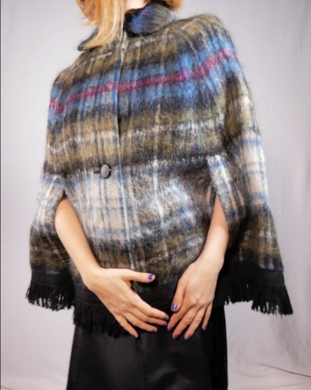 Lawrie's of Glasgow Wool Poncho Cape Made in Scotland Circa 1990s - Etsy