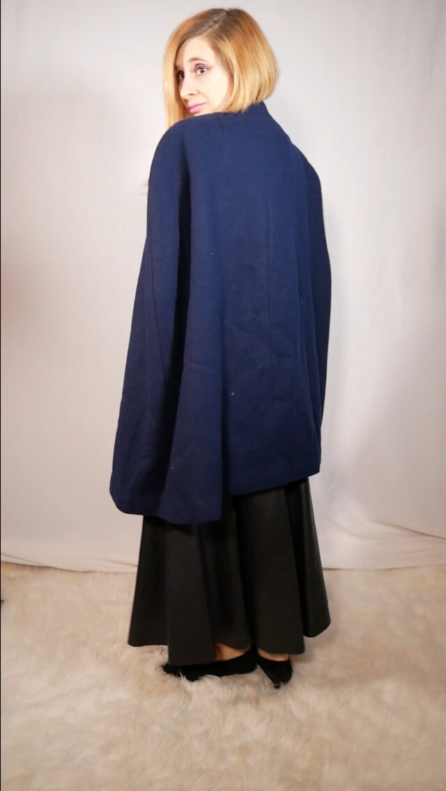 Dark Blue Cosplay Cape Orange Sparkley Lining - Etsy