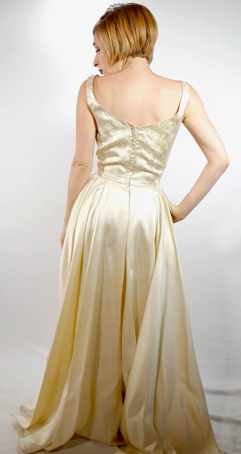 Mike Benet Formals Ivory Evening Gown Old Hollywood Glamour Circa 1960s ...