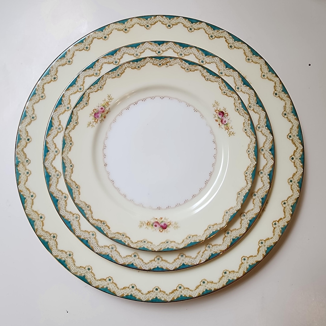 Vintage Meito China Keepsake Versailles Set | 12 Place Settings, Teal ...