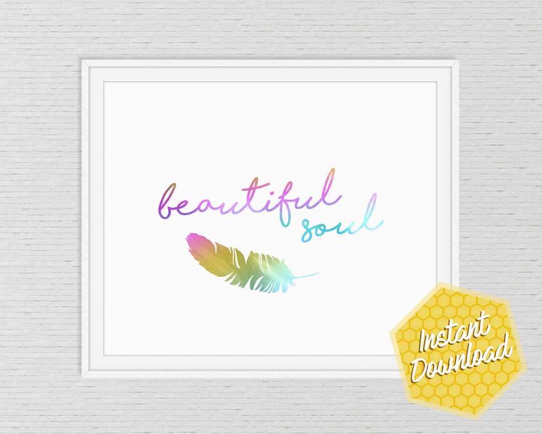 Beautiful Soul Printable Wall Art | Boho Decor | Mindfulness Gift ...