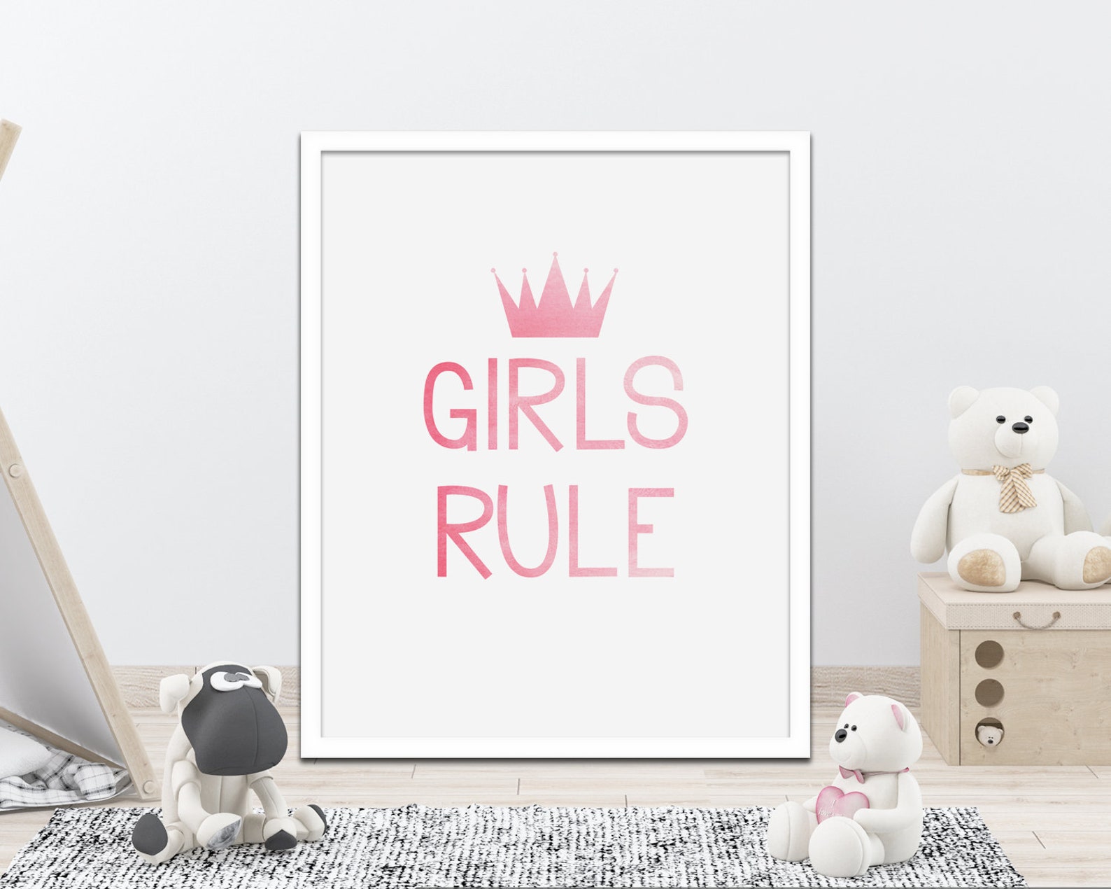 Girls Rule Printable Wall Art Mindfulness Gift Tumblr Room Decor ...