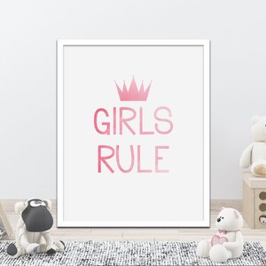 Girls Rule Printable Wall Art | Mindfulness Gift | Tumblr Room Decor ...