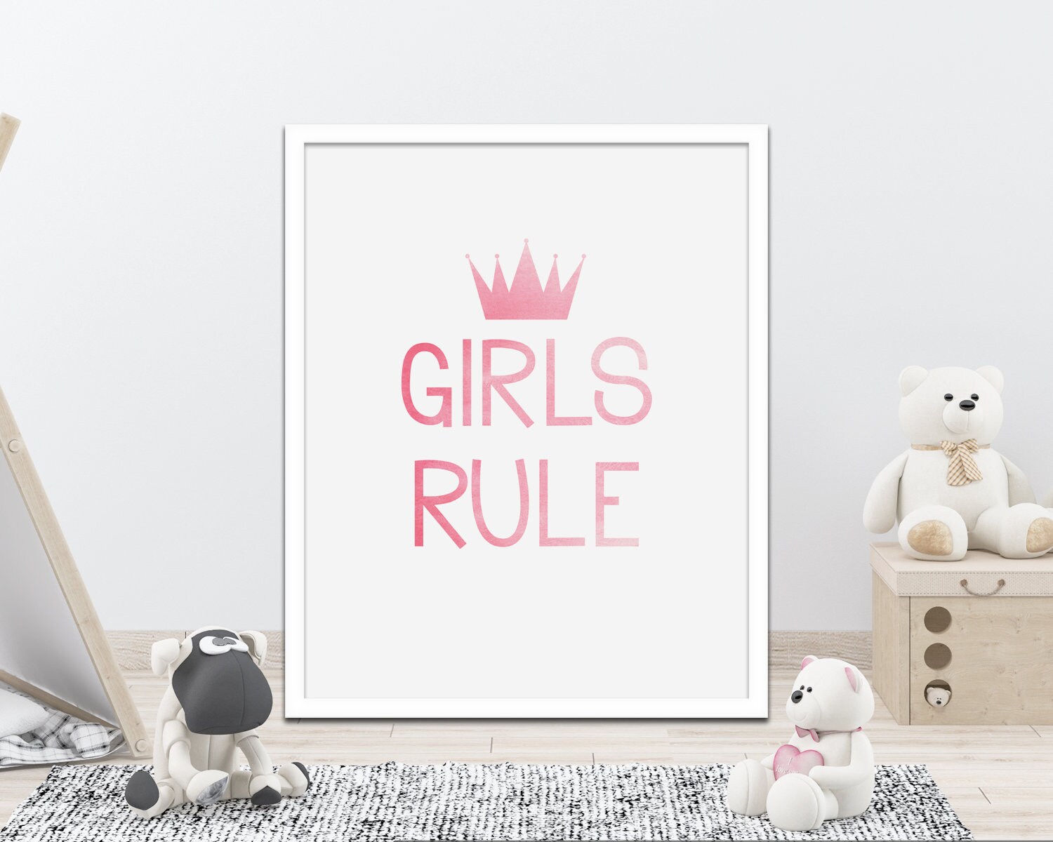Girls Rule Printable Wall Art | Mindfulness Gift | Tumblr Room Decor ...
