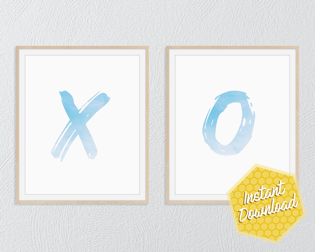 Blue XO Printable Wall Art | Nursery Decor | Mindfulness Gift | Tumblr ...