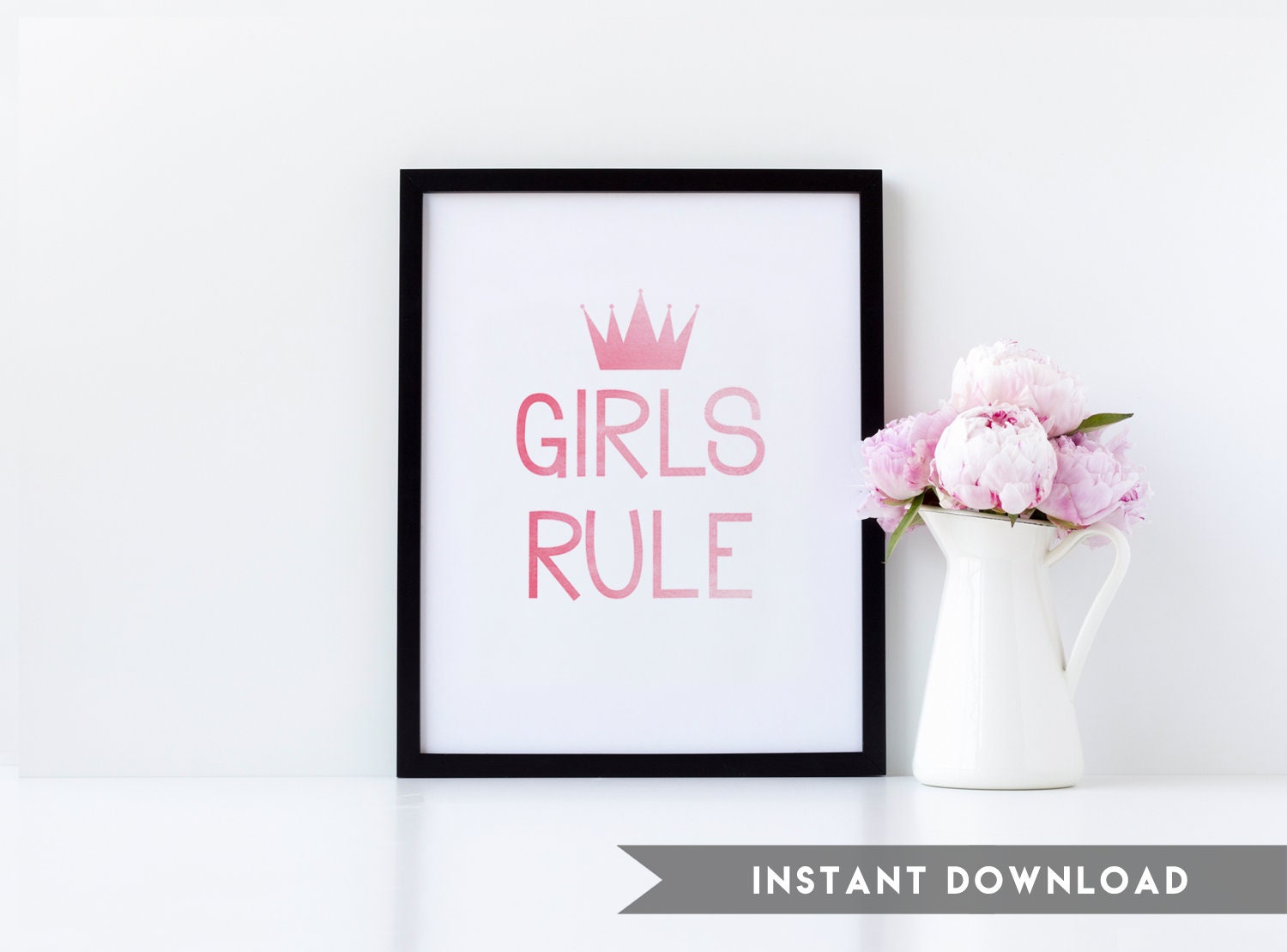 Girls Rule Printable Wall Art Mindfulness Gift Tumblr Room Decor ...