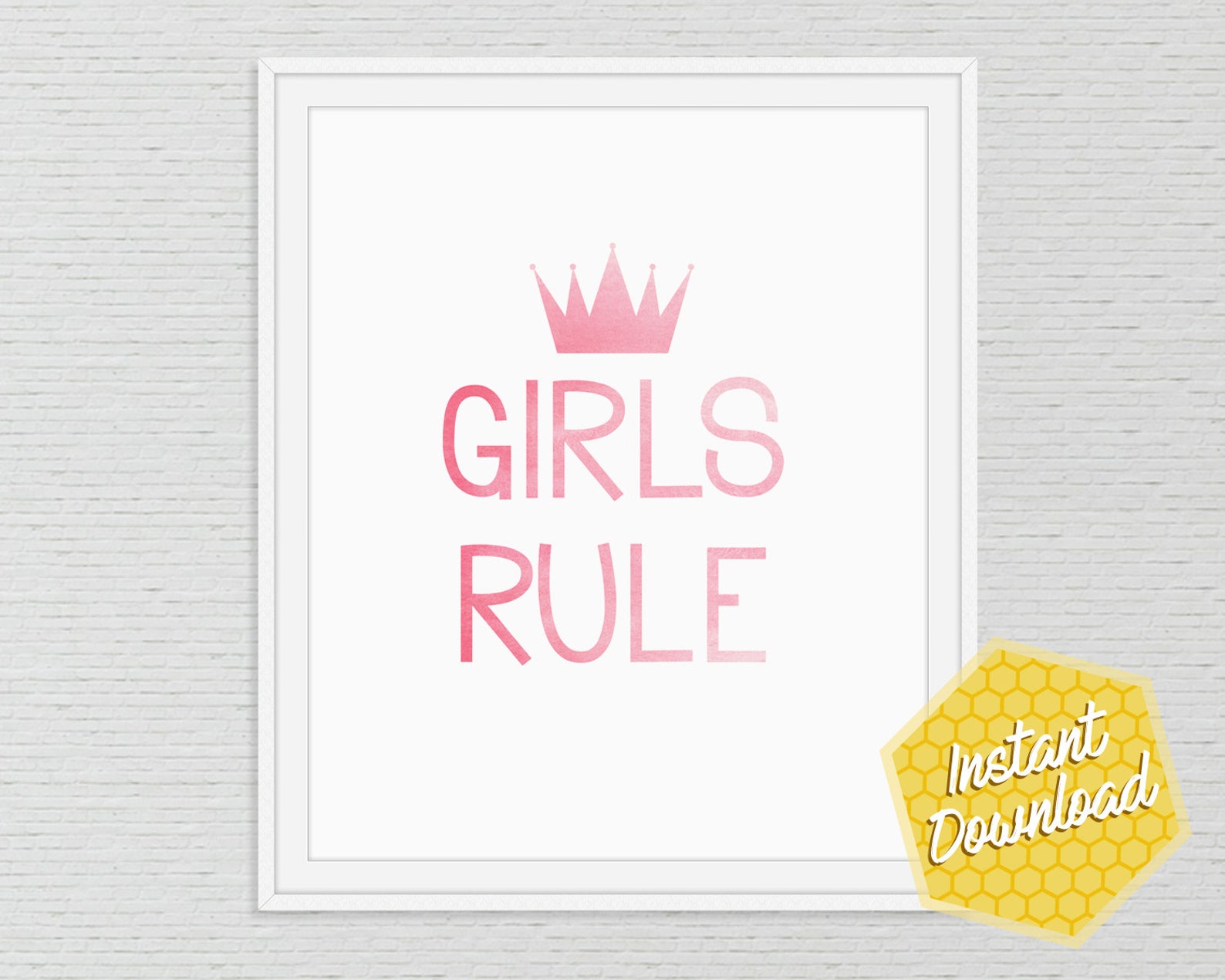 Girls Rule Printable Wall Art | Mindfulness Gift | Tumblr Room Decor ...