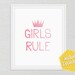 Girls Rule Printable Wall Art | Mindfulness Gift | Tumblr Room Decor ...