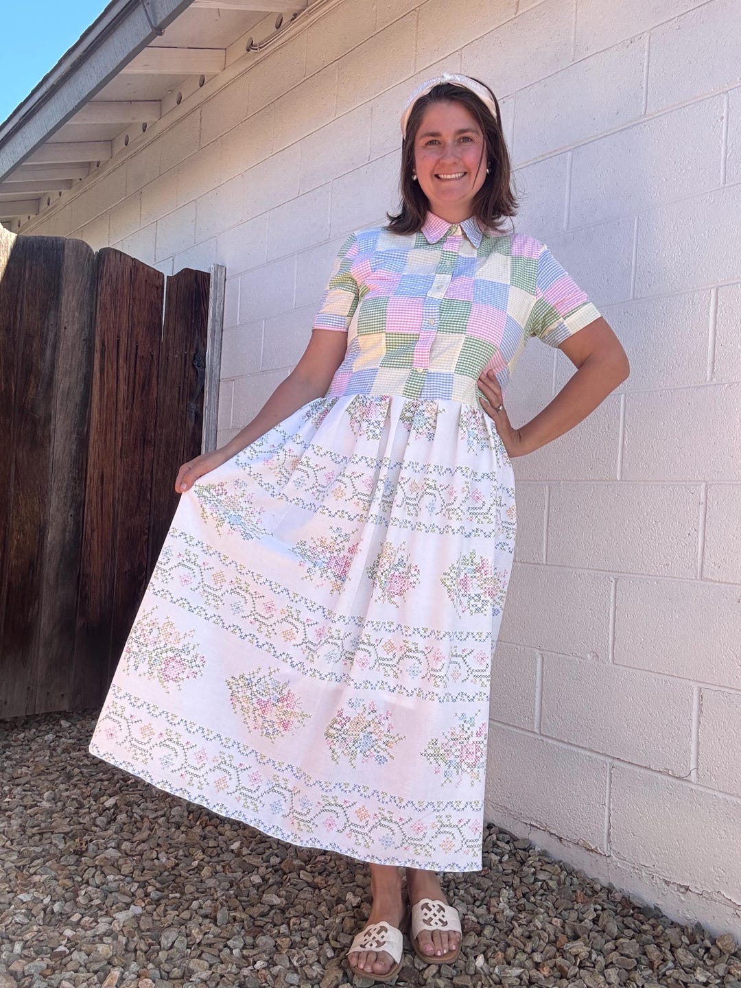 Upcycled Collared Gingham Spring Summer Dress - Etsy