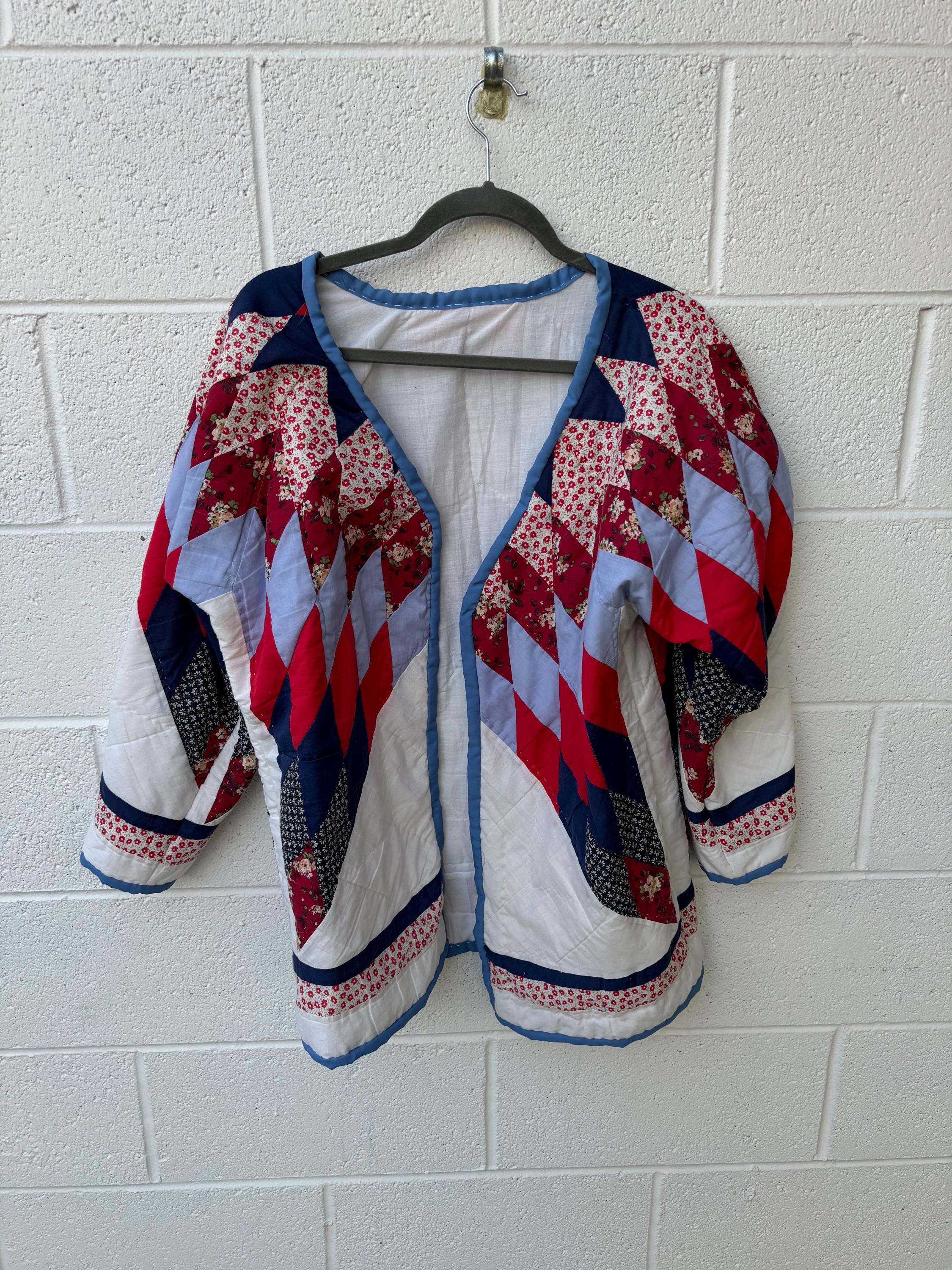 Red White and Blue Star Quilt Coat - Etsy