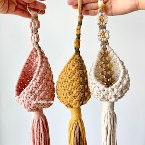 DIY Flower Macrame Pod Pattern Pdf Tutorial, Boho Daisy Air Plant ...