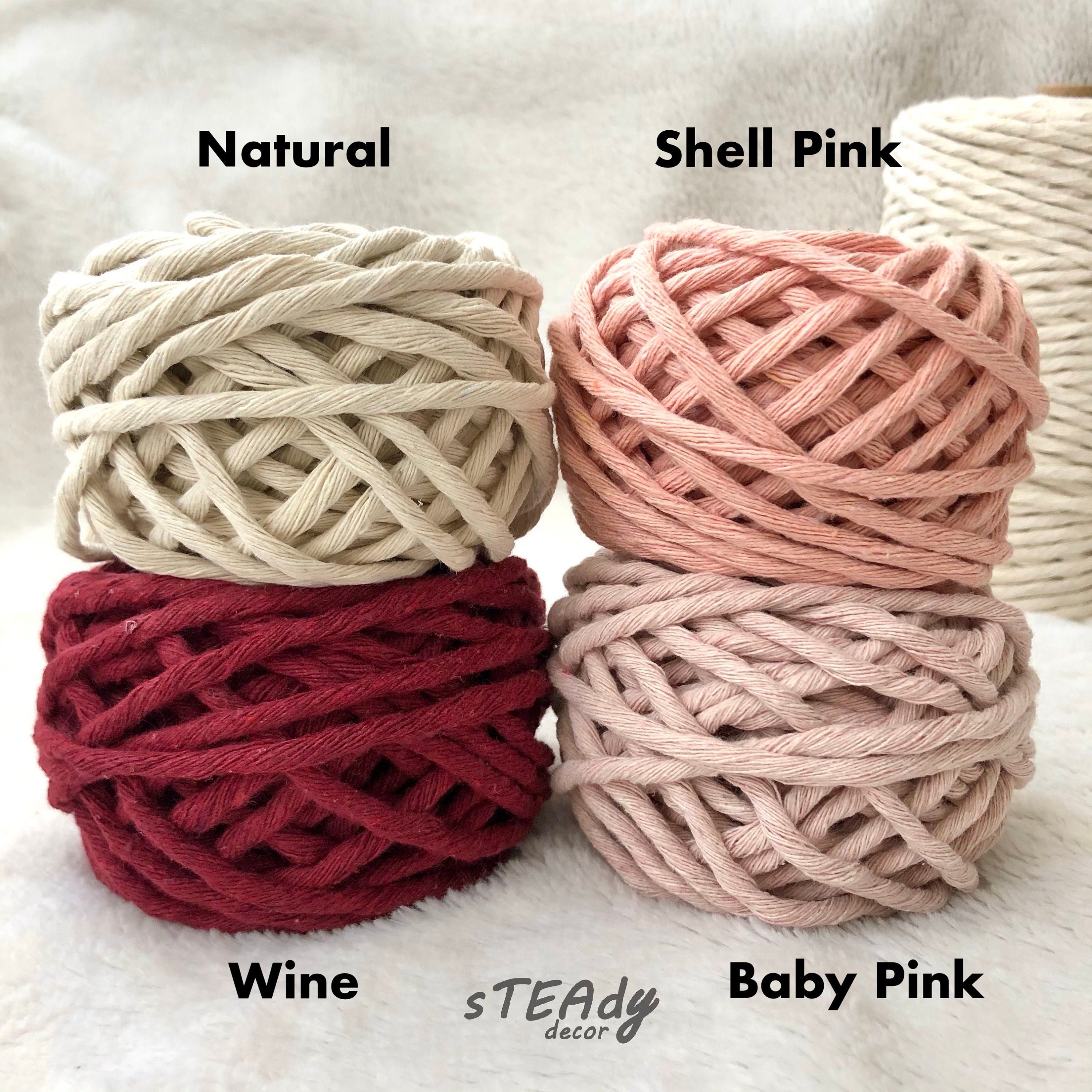 3mm Macrame String, Single Strand Soft Recycled Cotton Rope Cord 50ft ...