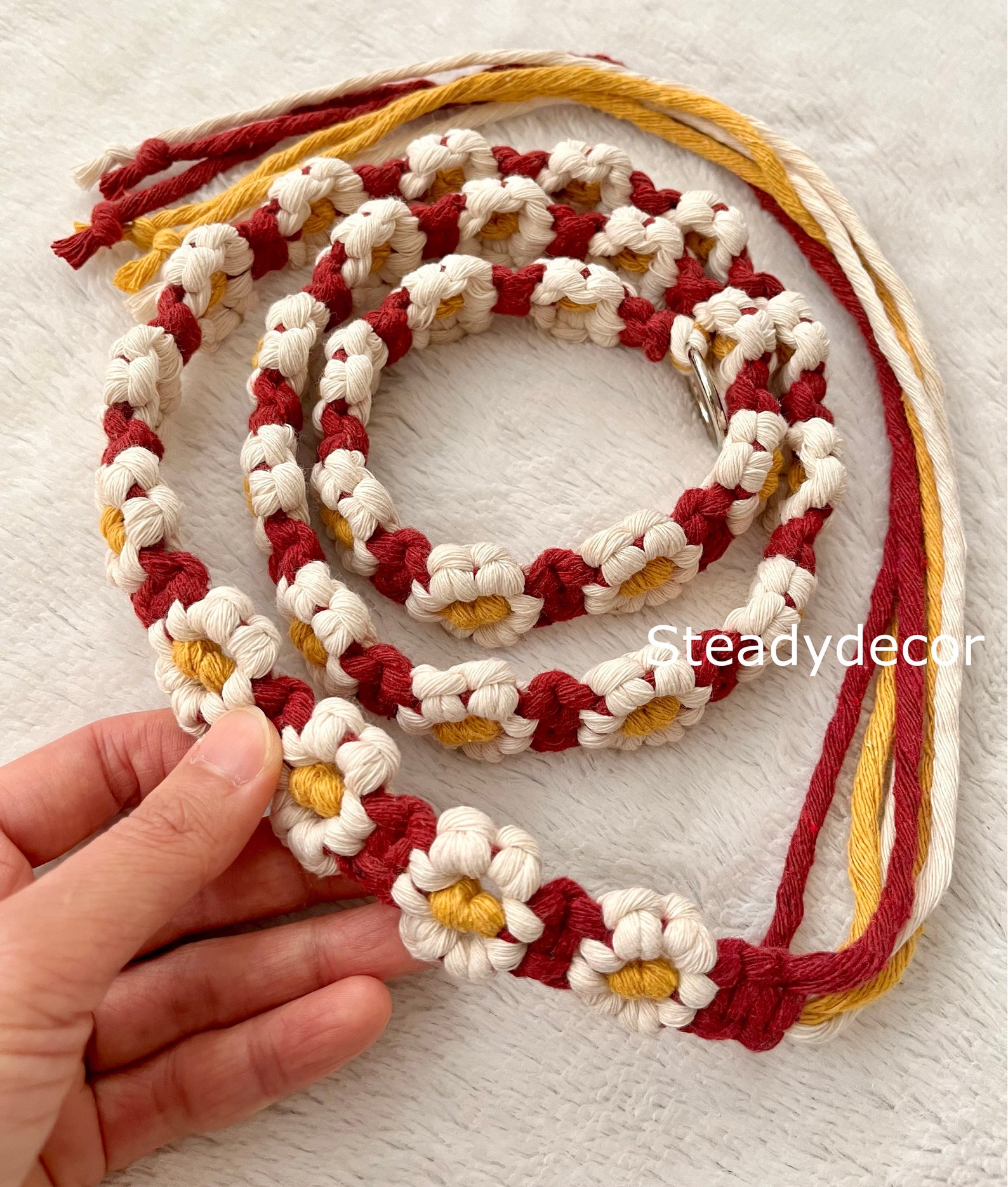 DIY Macrame Belt Flower Design Pattern Video Tutorial Women - Etsy