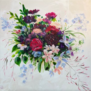 Custom Original Painting of Your Wedding Bouquet by Leanne Larson - Etsy