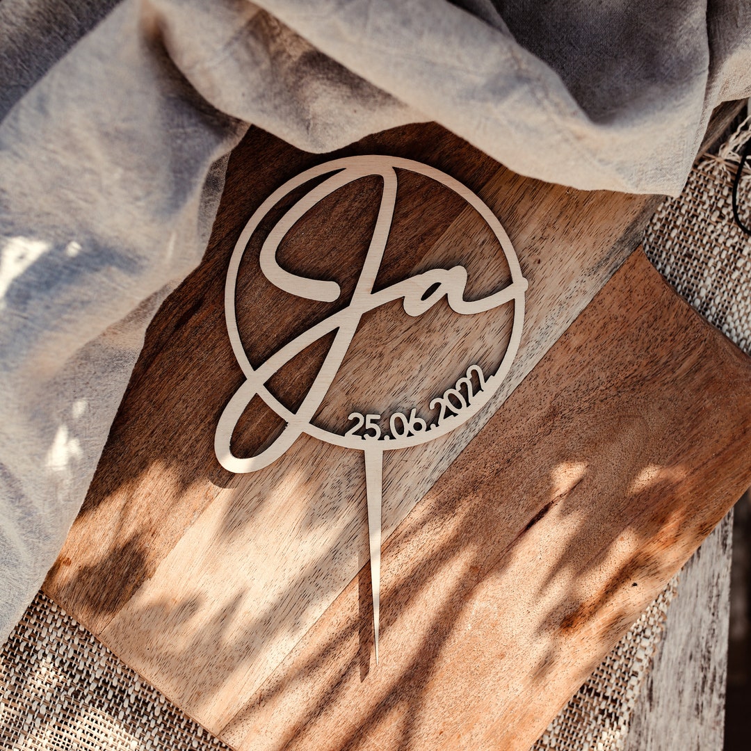 Cake Topper JA Cake Topper Personalized Birthday Baptism Wedding ...