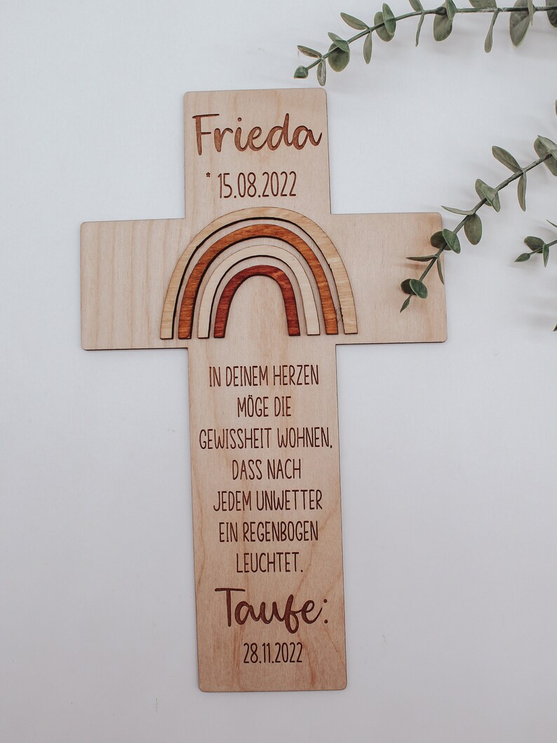 Taufkreuz Holzschild personalisiert zur Taufe Geschenkidee - Etsy.de