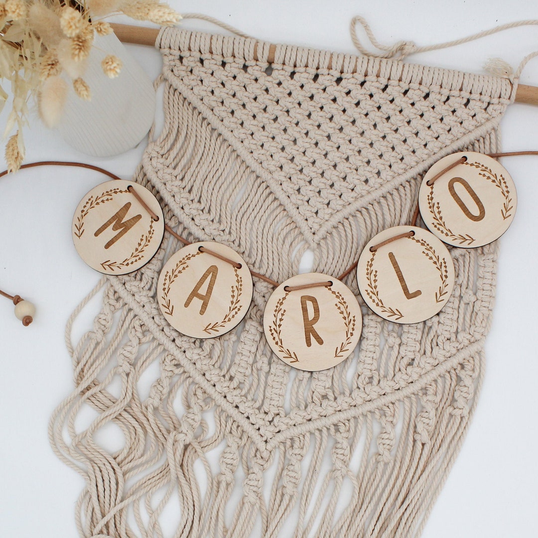Name Garland Baby Gift Personalized Birth Gift Baby Wood Shield Name ...