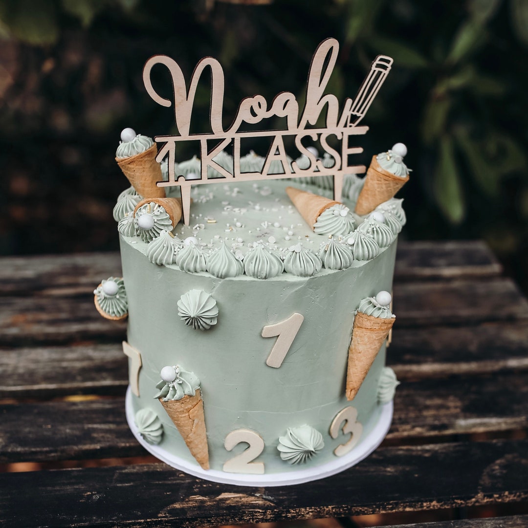 Cake Topper School Child Cake Topper Personalized School - Etsy