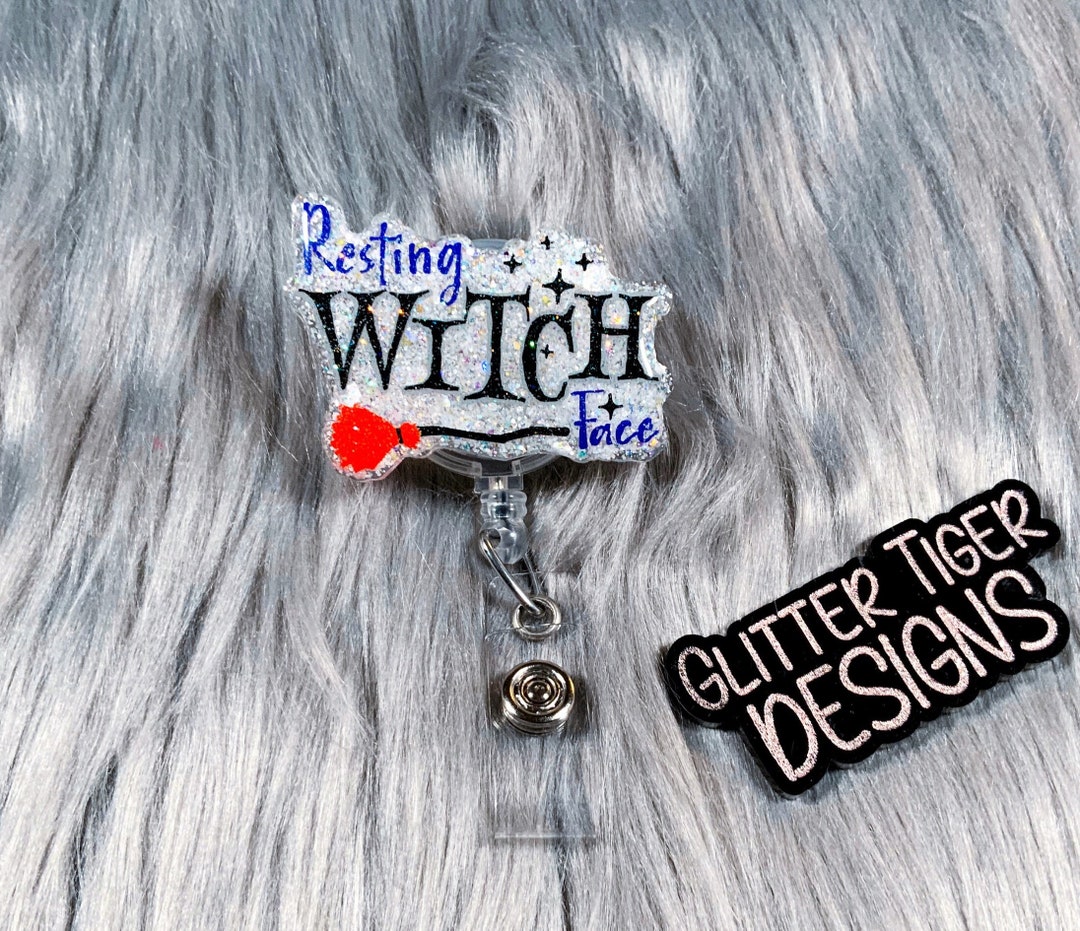 Halloween Badge Reel, Resting Witch Face, Badge Reel, Nurse Badge Reel ...