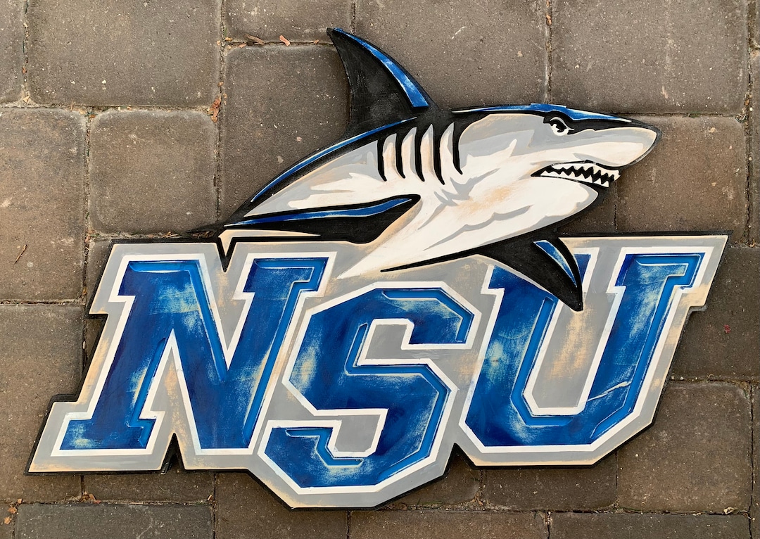 Nova Southeastern University Sharks Logo Wooden Wall Decoration Sign ...