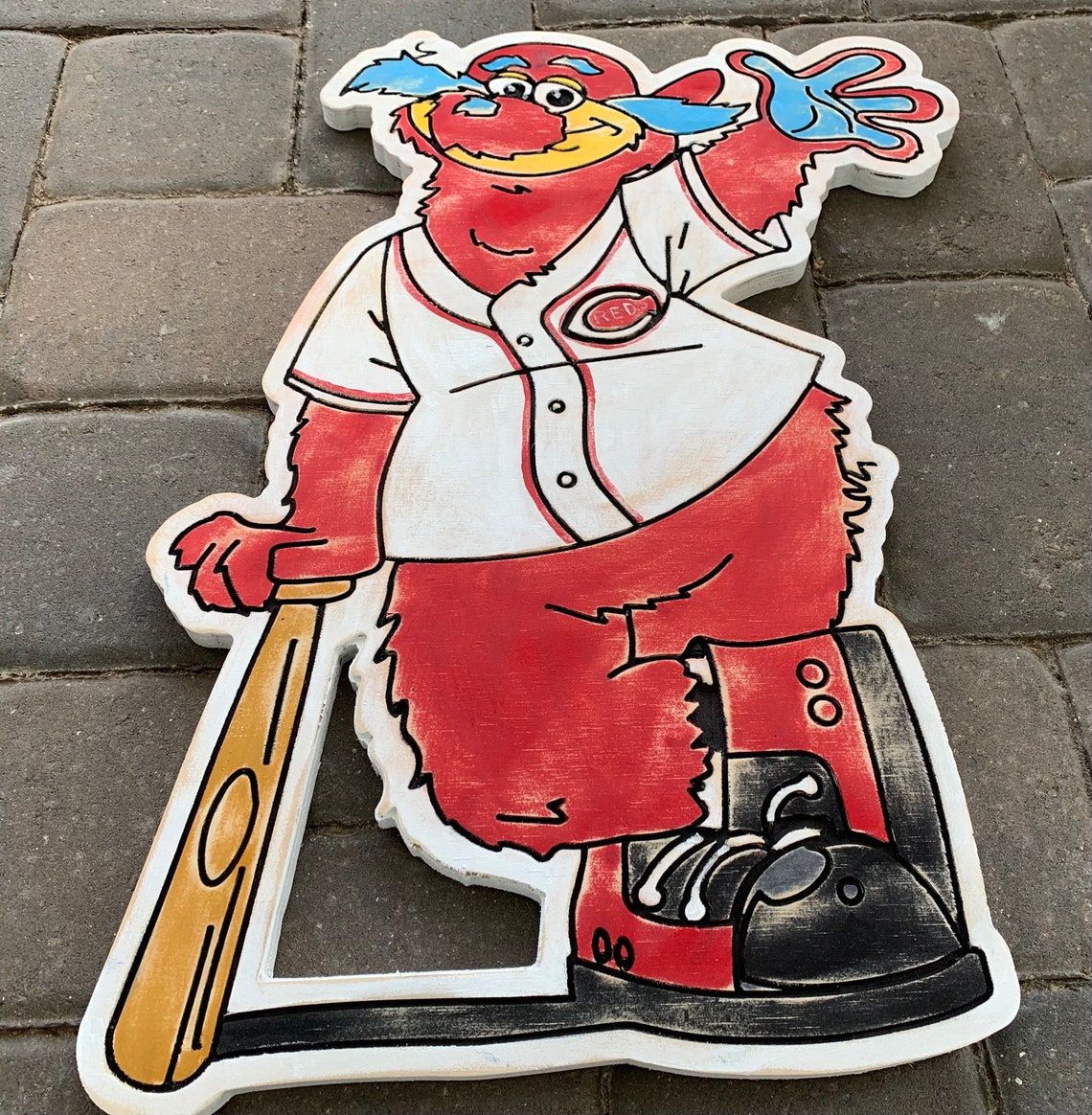 Cincinnati Reds Gapper Mascot Wooden Wall Hanging Sign | Etsy
