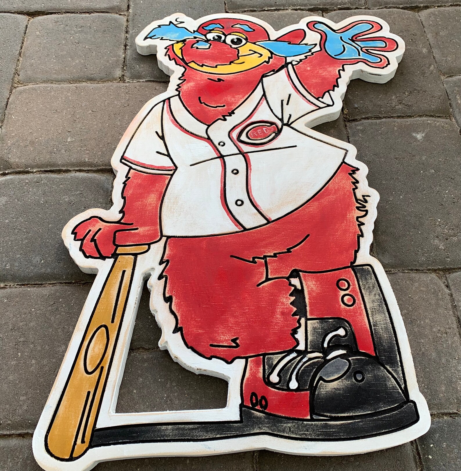 Cincinnati Reds Gapper Mascot Wooden Wall Hanging Sign | Etsy