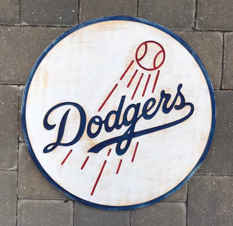 LA Dodgers Wooden Wall Hanging Sign | Etsy
