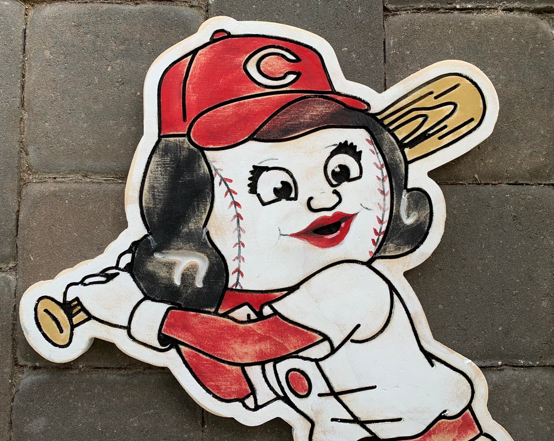 Cincinnati Reds Rosie Red Mascot Wooden Wall Hanging Sign | Etsy