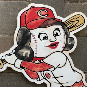 Cincinnati Reds Rosie Red Mascot Wooden Wall Hanging Sign - Etsy