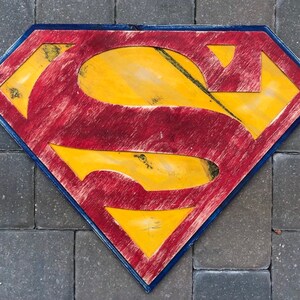 Superman Symbol Rustic Wall Hanging - Etsy