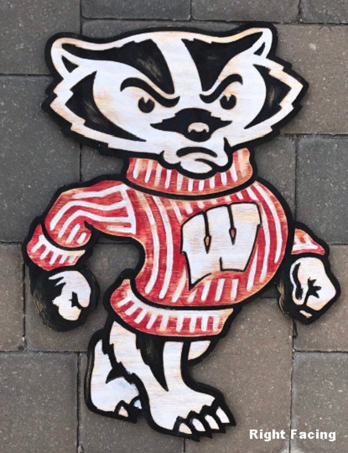 Wisconsin Badgers Wooden Wall Decoration Sign Art Logo | Etsy