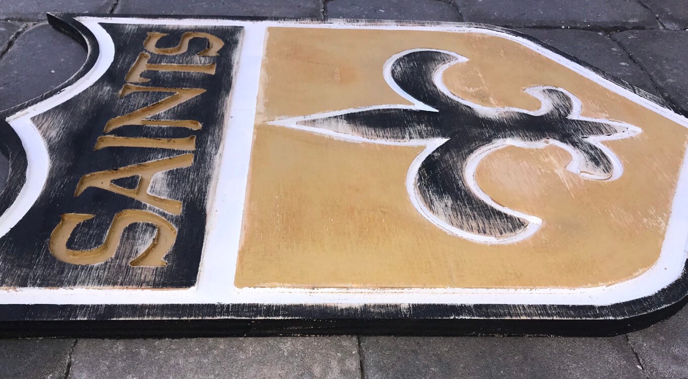 New Orleans Saints Wooden Wall Hanging Sign | Etsy