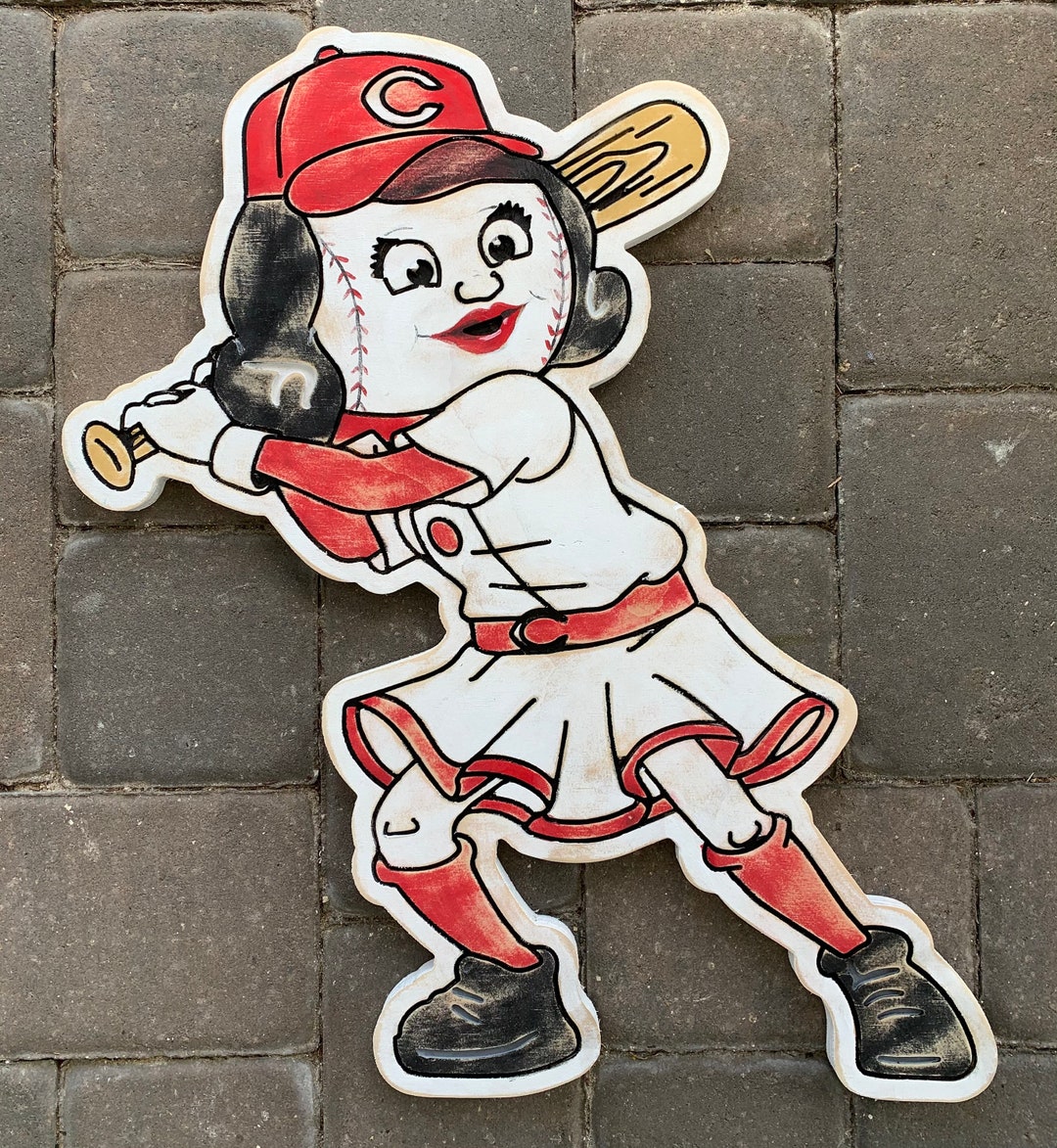 Cincinnati Reds Rosie Red Mascot Wooden Wall Hanging Sign - Etsy