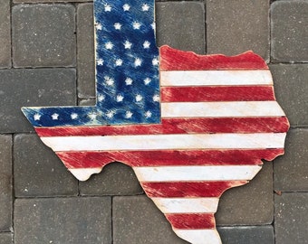 Texas State Flag Rustic Wooden Wall Hanging Sign | Etsy