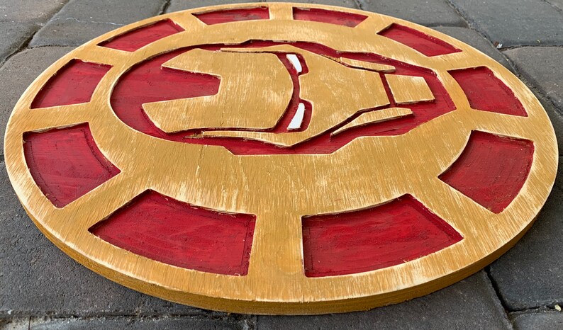 Iron Man Insignia Wooden Wall Hanging Sign | Etsy