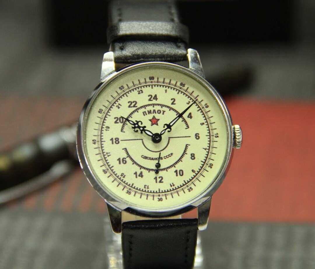 Man's Watch Pilot 12-hours Watch Vintage Mechanical Soviet Watch USSR ...