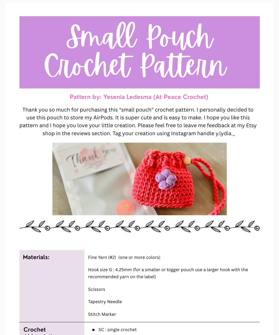 Small Crochet Pouch Pattern - Etsy