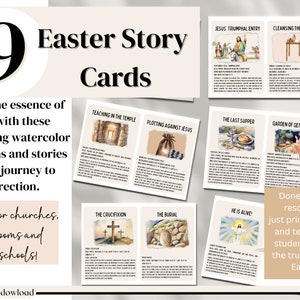 Easter Story Cards & Posters: Holy Week Bible Study (digital Download ...