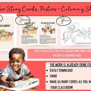 Easter Story Cards, Posters & Coloring Sheets (digital Download) - Etsy