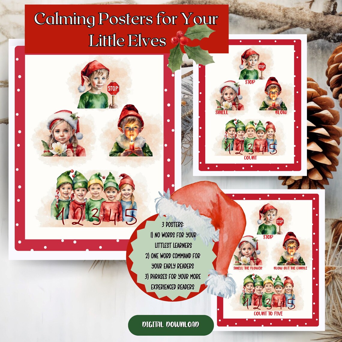 Elf Calming Posters, Kids Coping Strategies, Self Regulation (PDF File ...