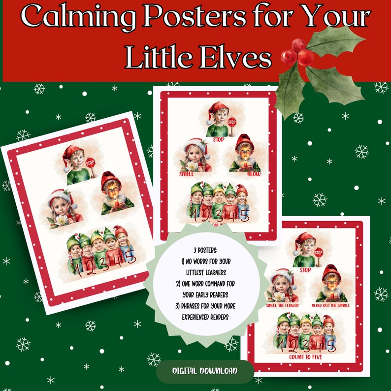 Elf Calming Posters, Kids Coping Strategies, Self Regulation (PDF File ...