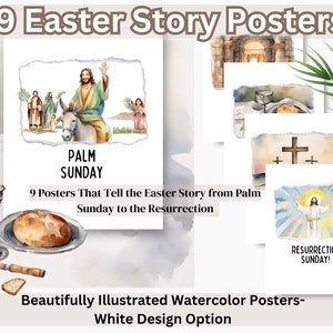 Easter Story Cards & Posters: Holy Week Bible Study (digital Download ...